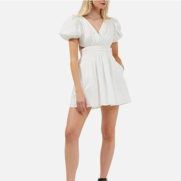 French Connection | Dresses | French Connection White Mini Cut Out Puff ...